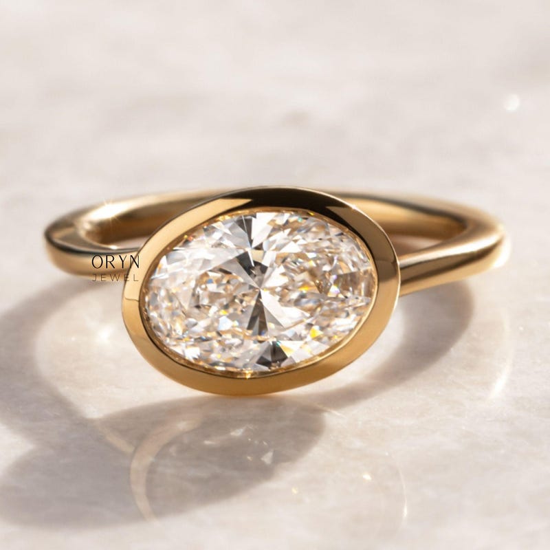 East West Oval Ring 1.5ct - Etsy