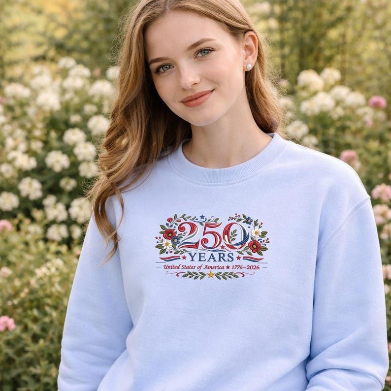 USA 250 Years Embroidery Design Patriotic Anniversary Celebration ...