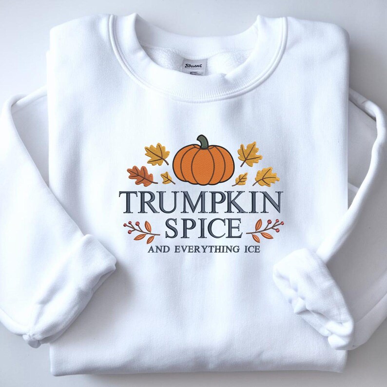 Trumpkin Spice Embroidery Design, Funny Pumpkin Fall Embroidery File ...
