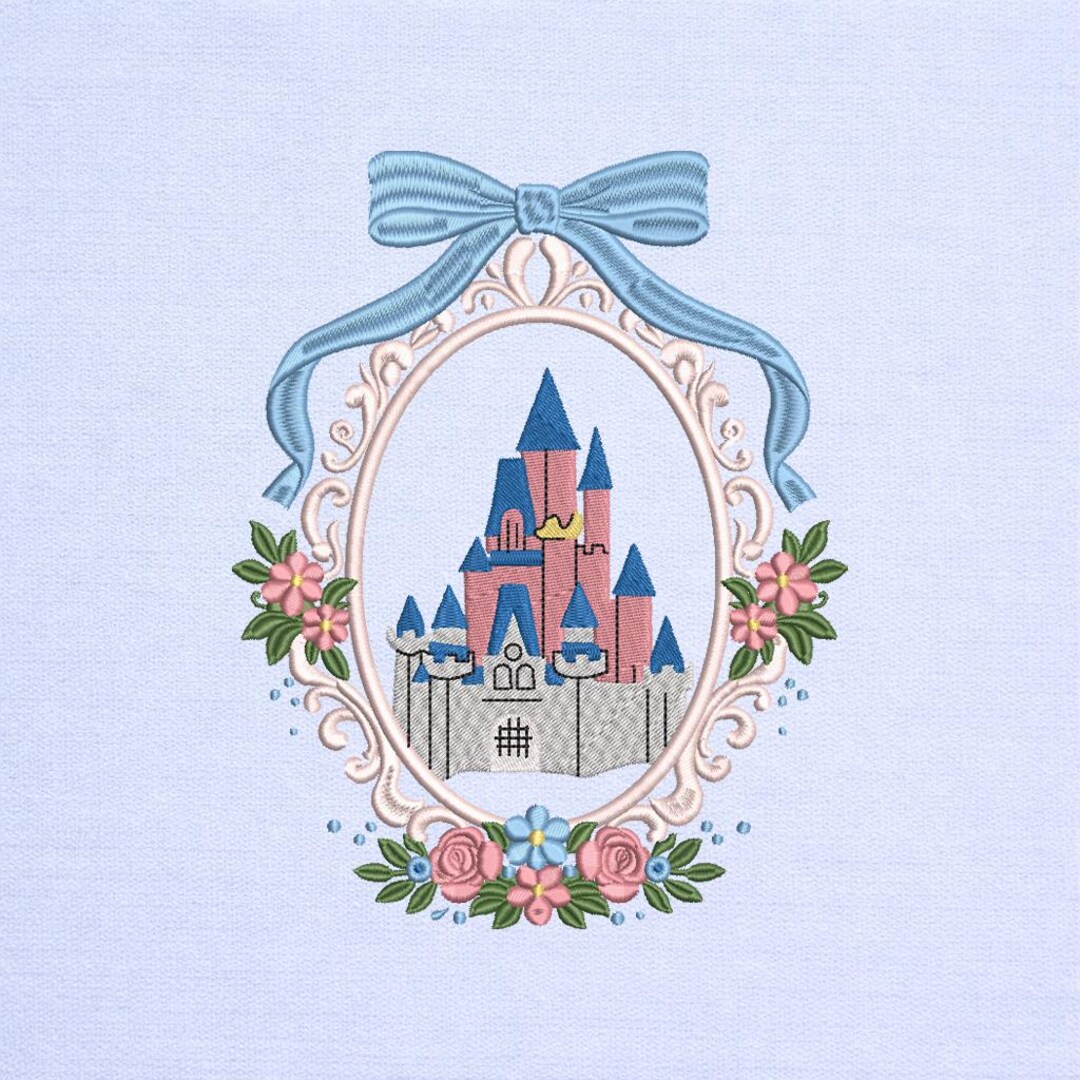 Princess Castle Embroidery Design File Fantasy Fairytale Frame Floral ...