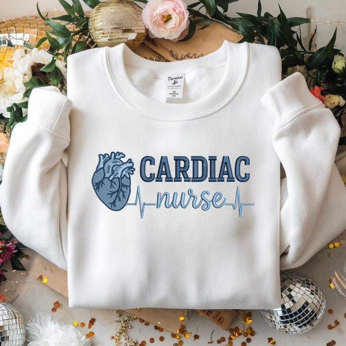 Cardiac Nurse Embroidery Design | Heart ECG, Medical Logo (machine ...