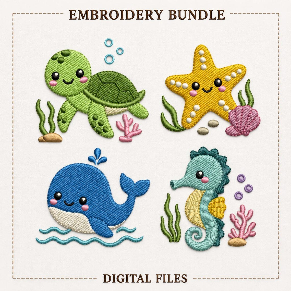 Sea Life Ocean Bundle-Kollektion mit Schildkröten-Seestern-Wal ...