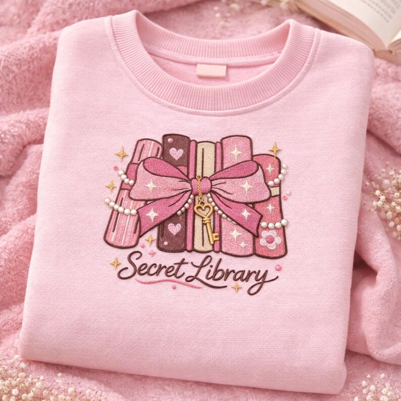 Secret Library Books Embroidery Design: Reading Machine Stitch (digital ...