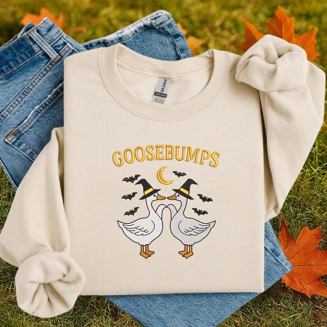 Goosebumps Embroidery Design, Halloween Goose Embroidery File, Cute ...