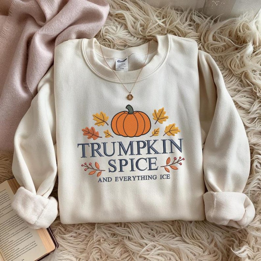 Trumpkin Spice Embroidery Design, Funny Pumpkin Fall Embroidery File ...