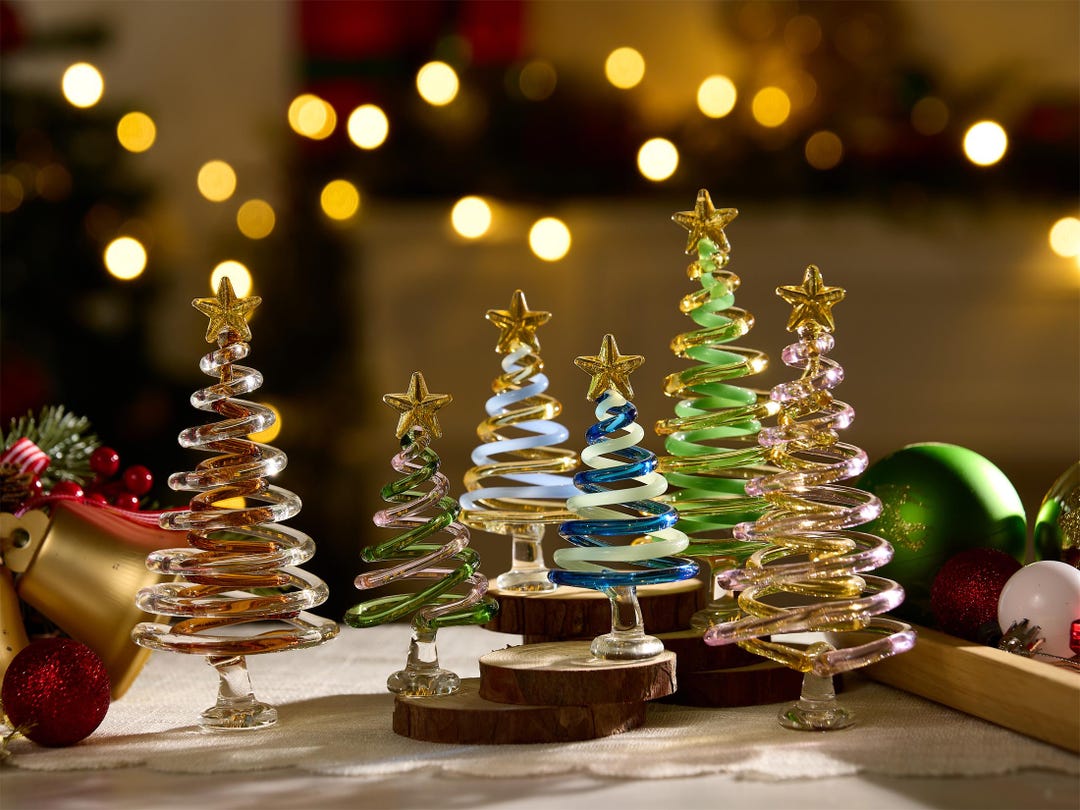 Handmade Stained Glass Spiral Christmas Tree, Holiday Decor - Etsy