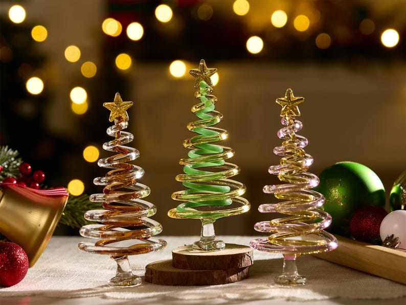 Handmade Stained Glass Spiral Christmas Tree, Holiday Decor - Etsy