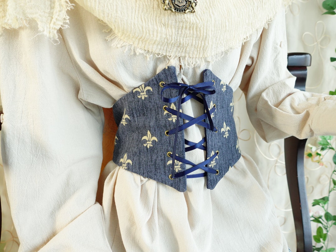 Small Size Fleur De Lis Corset Belt Set Medieval Cincher Renaissance ...