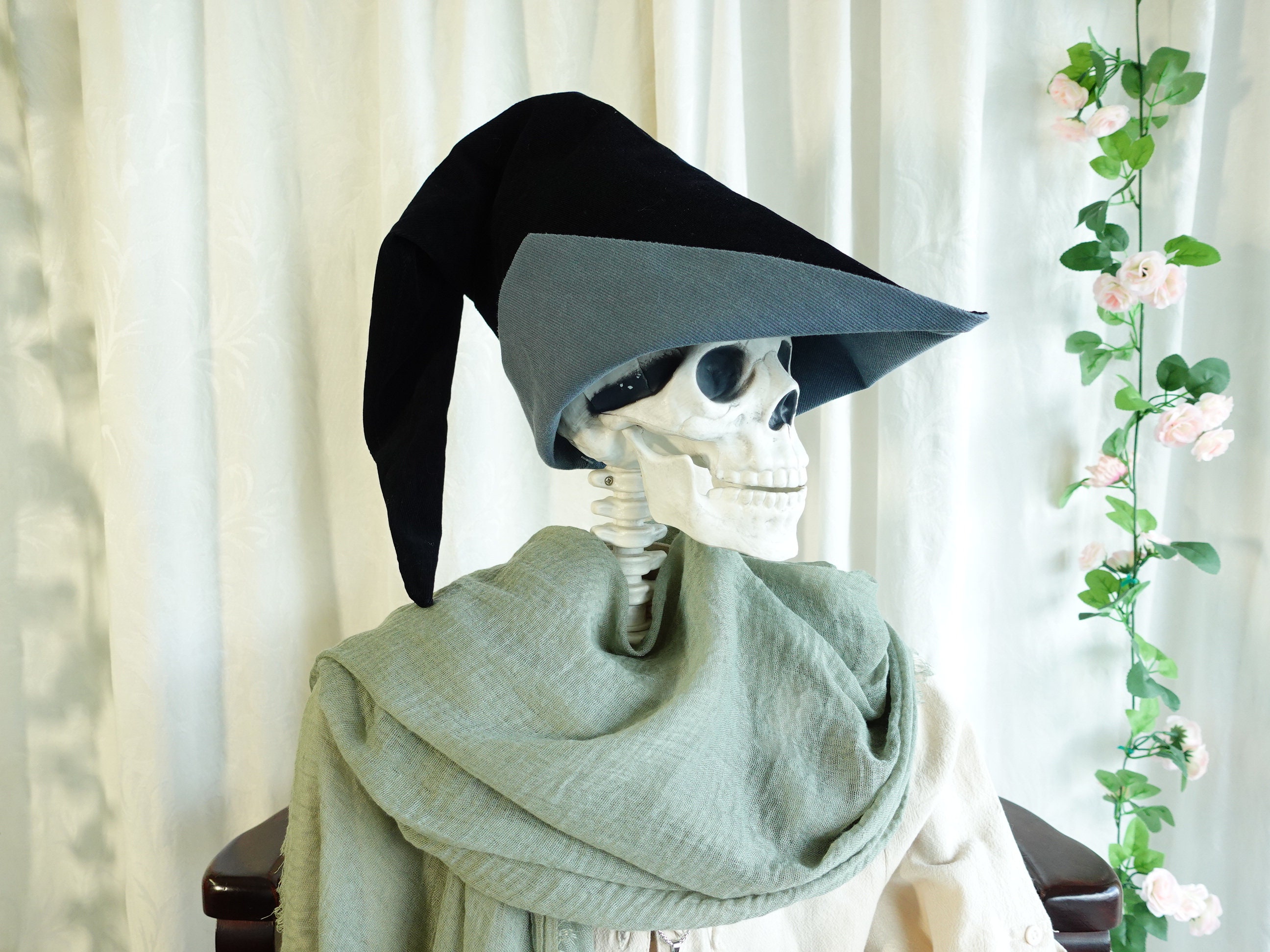 Medieval Festival Hat LARP Costume Elf Robin Hood Hat Black Wizard Hat ...
