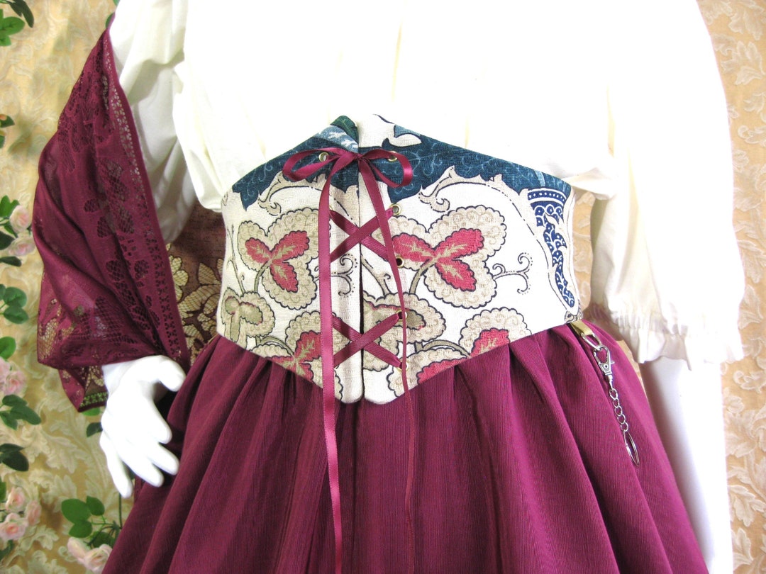 Renaissance Festival Corset Underbust Wench Costume Cincher Middle Ages ...