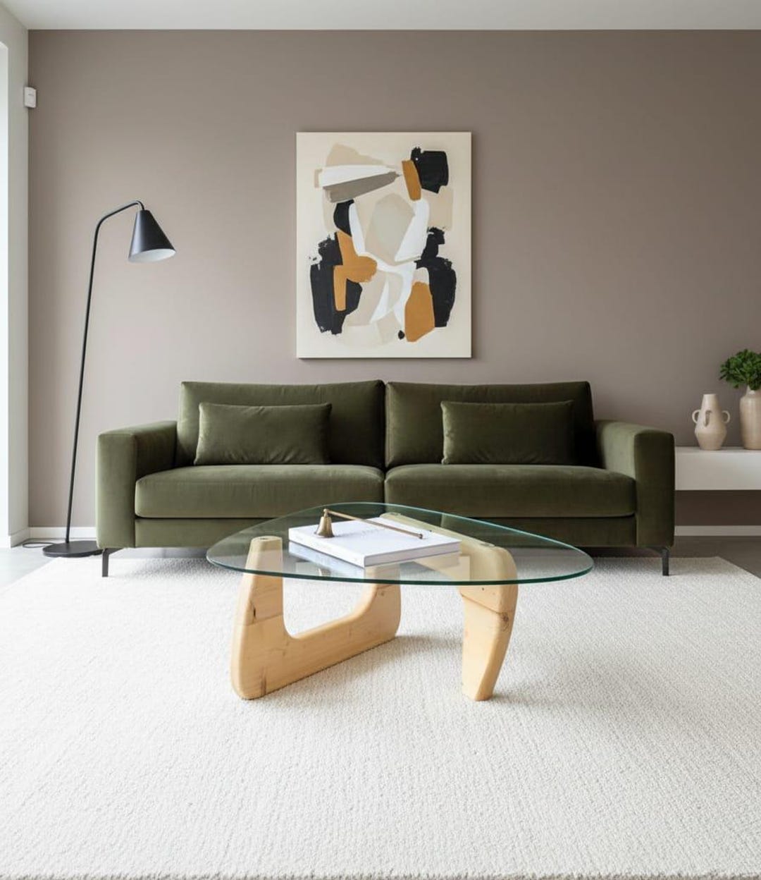 Asymmetric Walnut Coffee Table With Tempered Glass Top - Etsy
