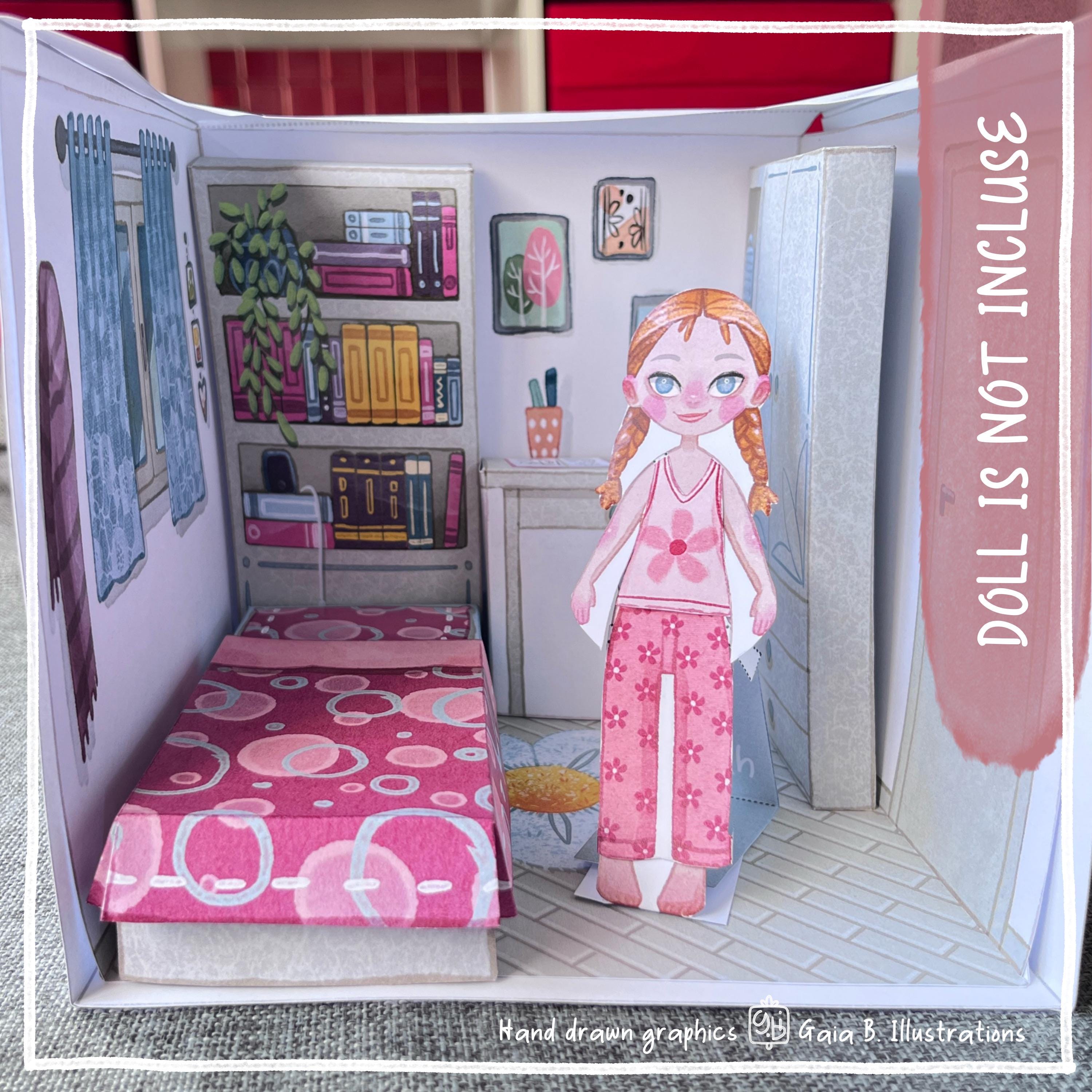 3D Paper Doll House -bedroom- - Etsy