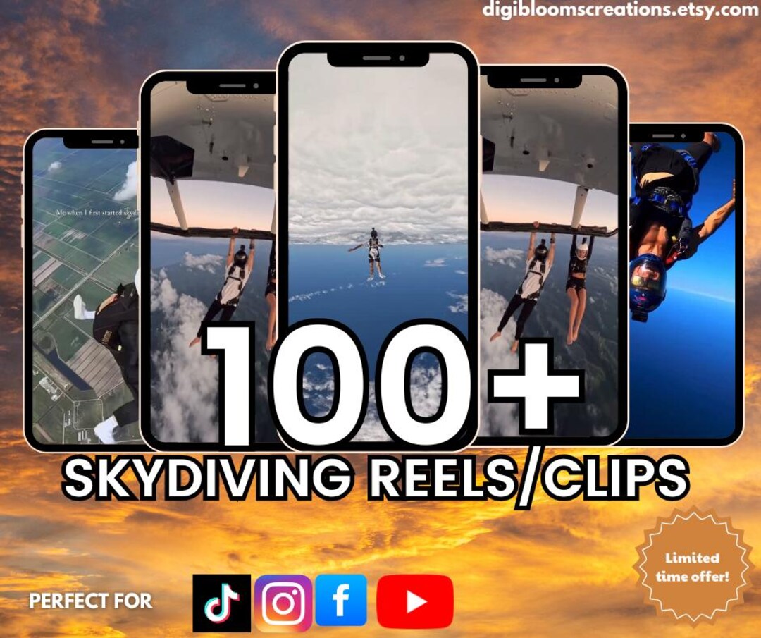 100+ Skydiving Video Reels | Extreme Sports, Tiktok & Instagram ...