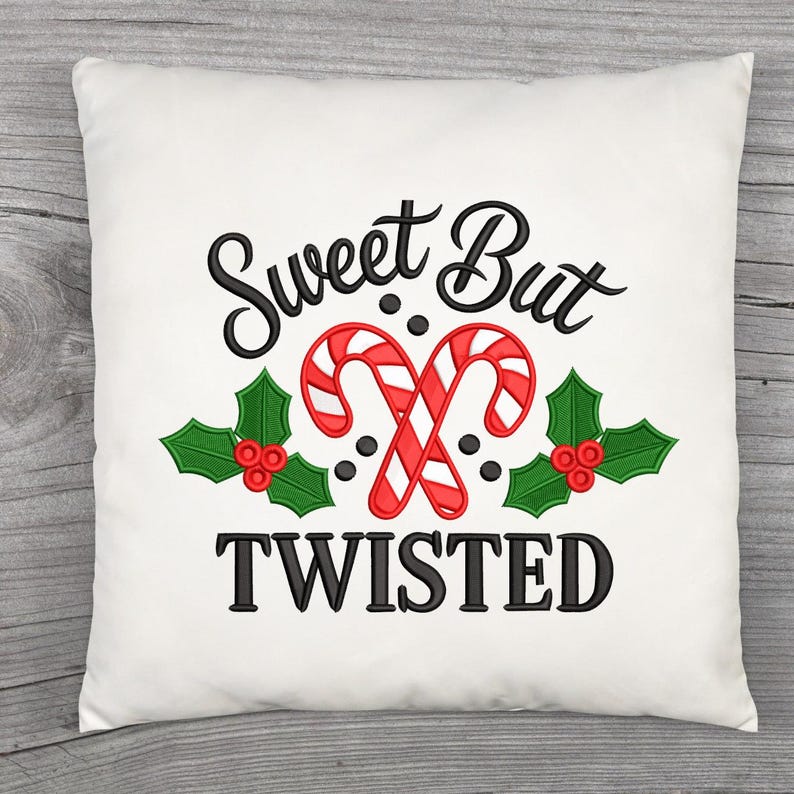 Sweet but Twisted – Candy Cane Christmas Embroidery Design - Etsy