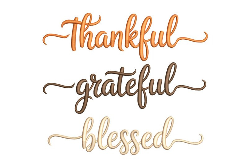 Thankful Grateful Blessed – Thanksgiving Embroidery Design - Etsy