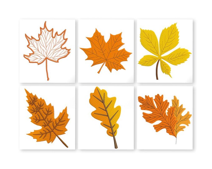 Autumn Leaf Border Embroidery Design, Seasonal Machine Embroidery File ...