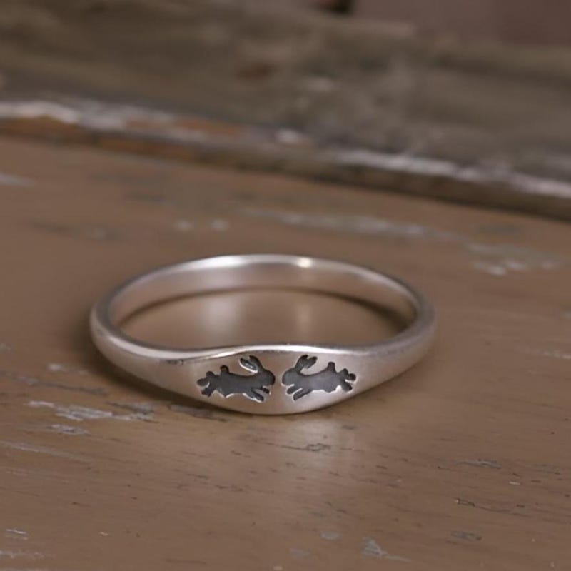 Silver Clay Signet Ring - Etsy UK