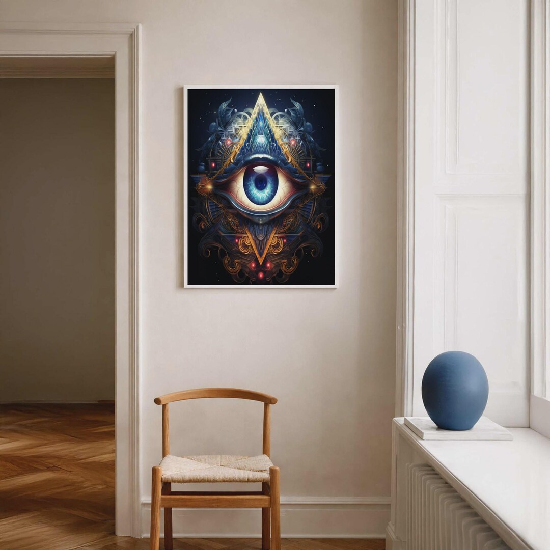 Mystic Vision Poster All Seeing Eye Wall Art Sacred Geometry Print ...