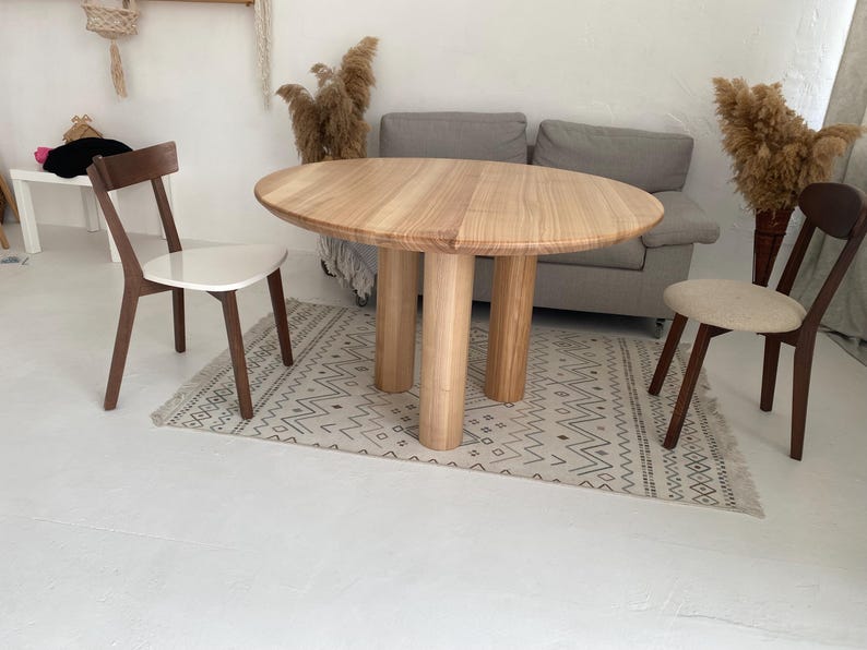 Handmade Round Wood Dining Table | Solid Scandinavian Design - Etsy