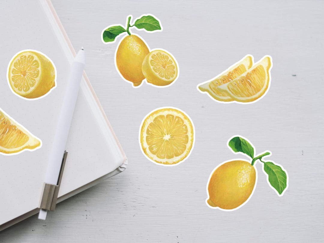 Stickers citron à imprimer | Clipart agrumes peint à la main à la ...