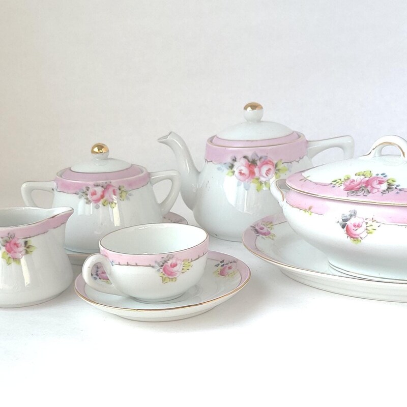 Pink Rose Tea Set - Etsy