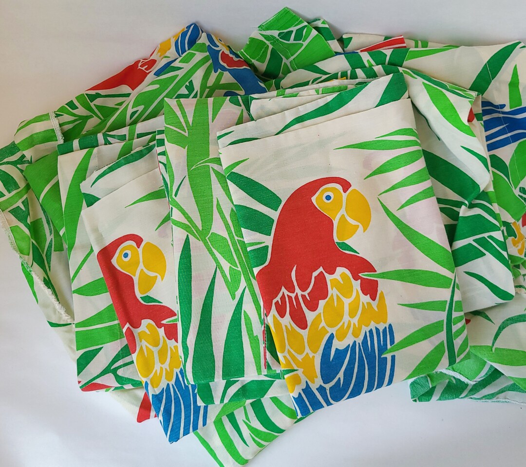 Vintage Burlington Macaw Parrot Twin Size Sheet Set - Vintage Sheet Set ...