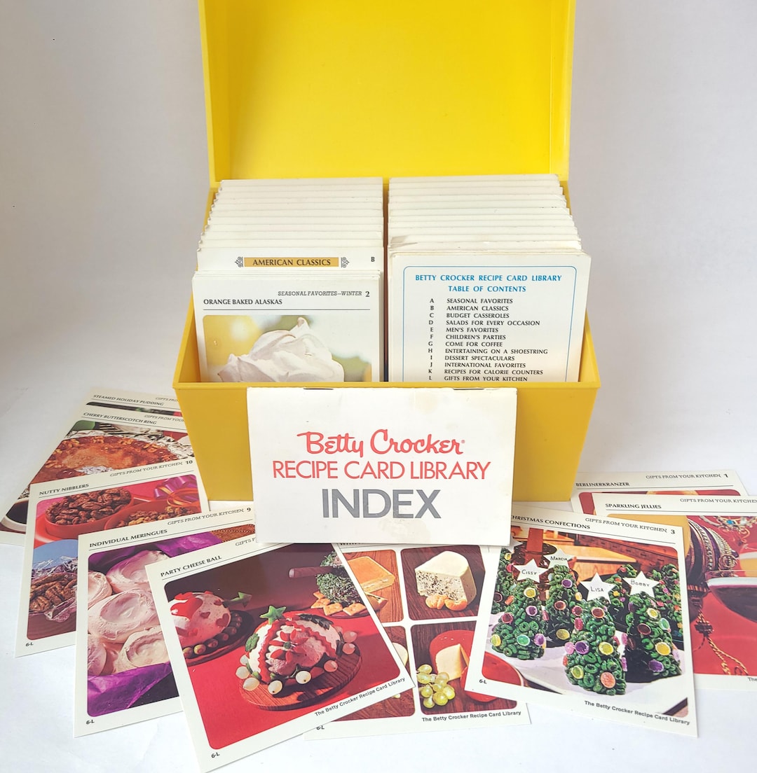Vintage 1971 Betty Crocker Recipe Card Library - Complete Card Set and ...