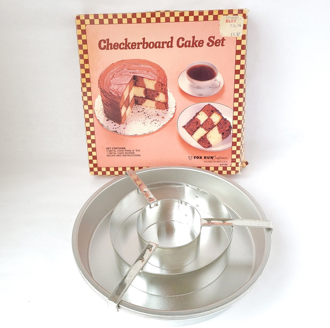 Vintage 1970's Checkerboard Cake Set by Fox Run Craftsmen - Vintage ...