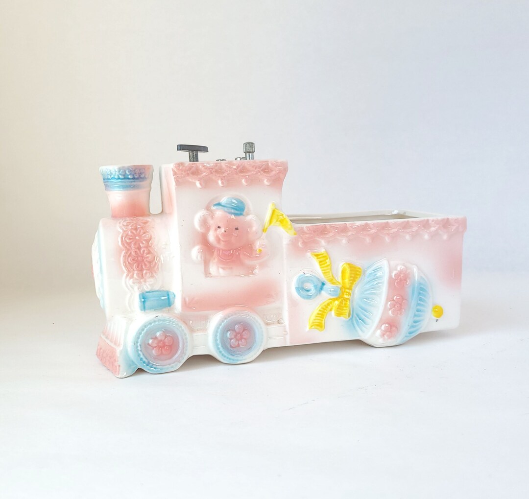 Vintage Relpo Musical Train Planter - Nursery Planter / Kitschy Cute ...