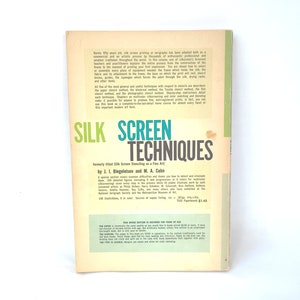 Vintage 1958 Silk Screen Techniques by Biegeleisen and Cohn Dover Publications Vintage Silk ...