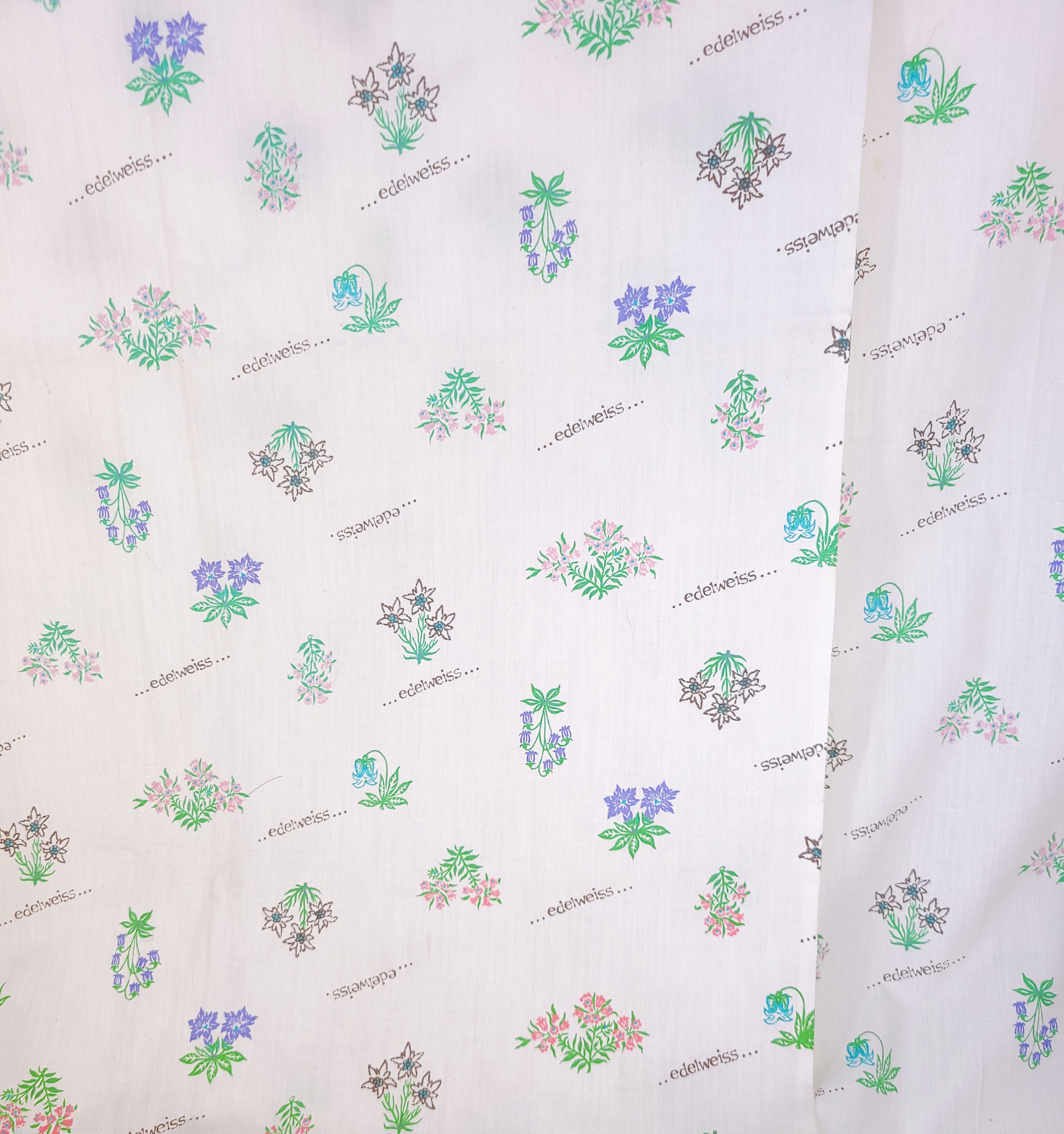 Vintage Edelweiss Print Curtain Panels 2 Pieces 21 X 33 | Etsy