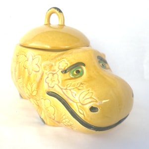 Vintage Hippo Cookie Jar: Doranne of California, Kitschy Kitchen Decor ...