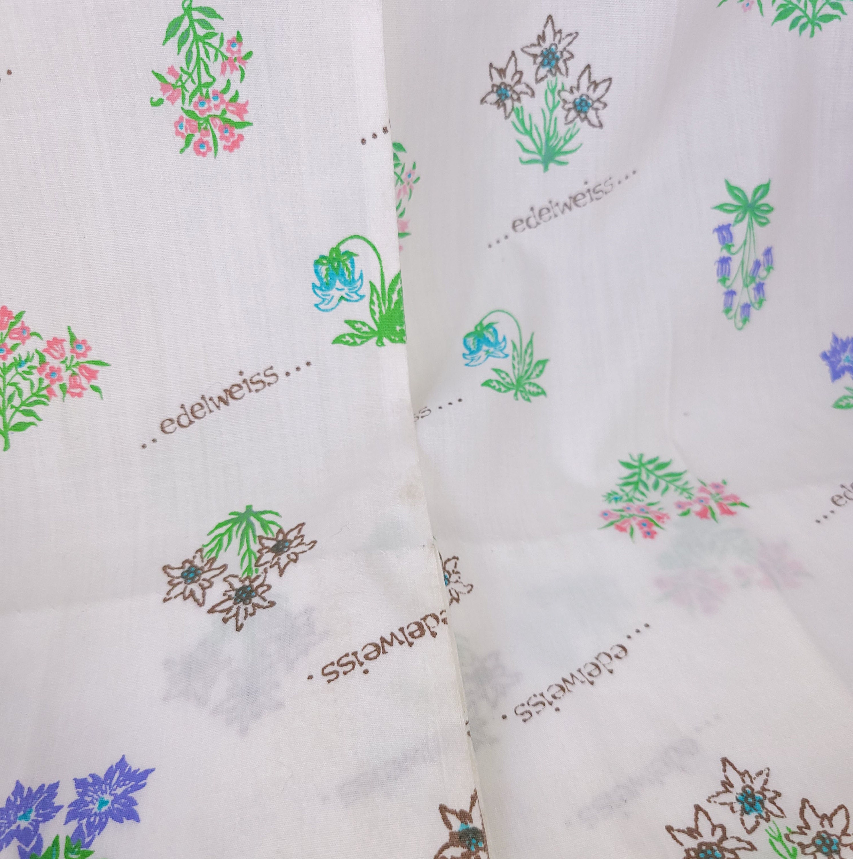 Vintage Edelweiss Print Curtain Panels 2 Pieces 21 X 33 | Etsy