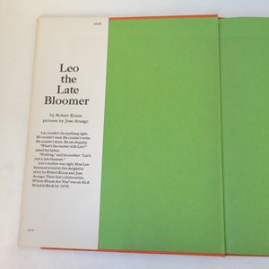 1971 Leo the Late Bloomer by Robert Kraus - First Edition - Vintage ...