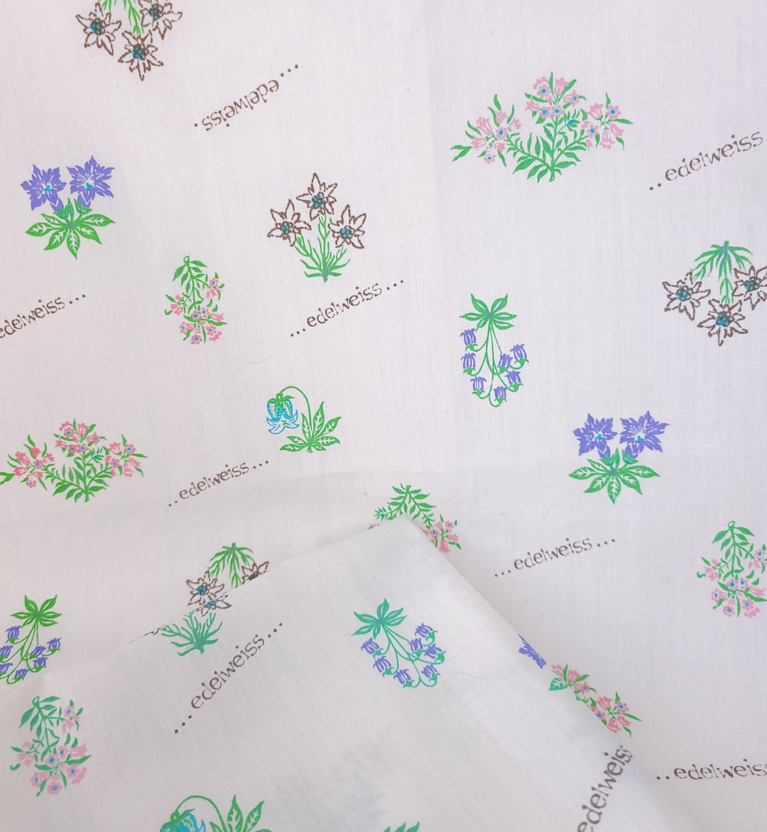 Vintage Edelweiss Print Curtain Panels 2 Pieces 21 X 33 Inches Vintage ...