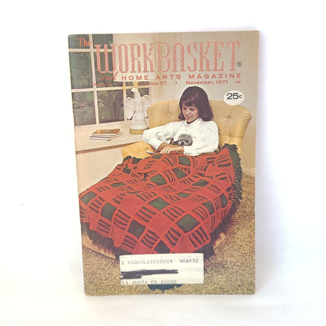 Vintage 1971 Workbasket Magazine: Knit Cardigan & Retro Crafts - Etsy