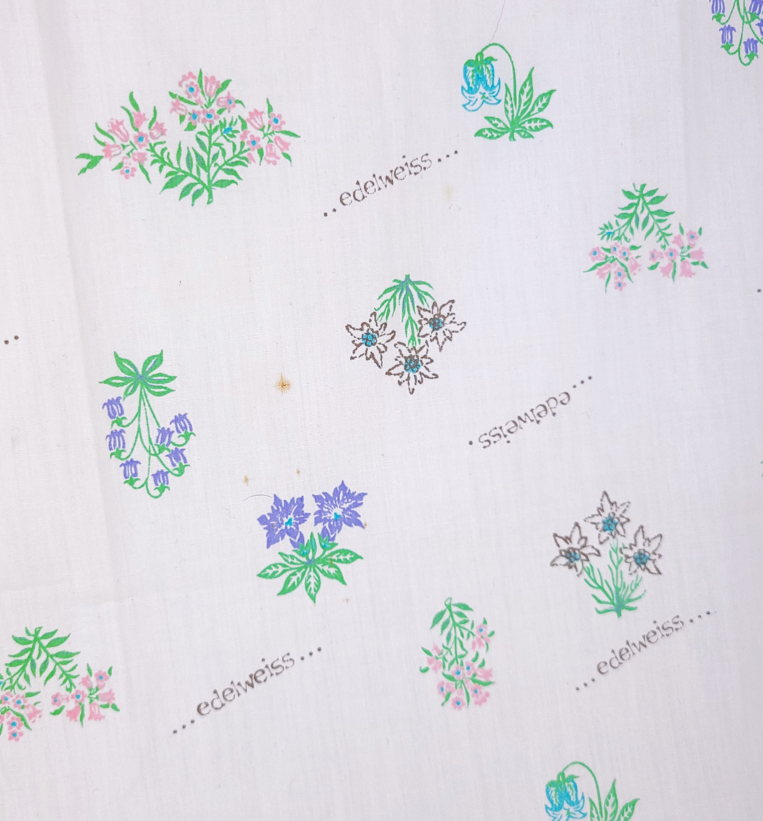 Vintage Edelweiss Print Curtain Panels 2 Pieces 21 X 33 | Etsy