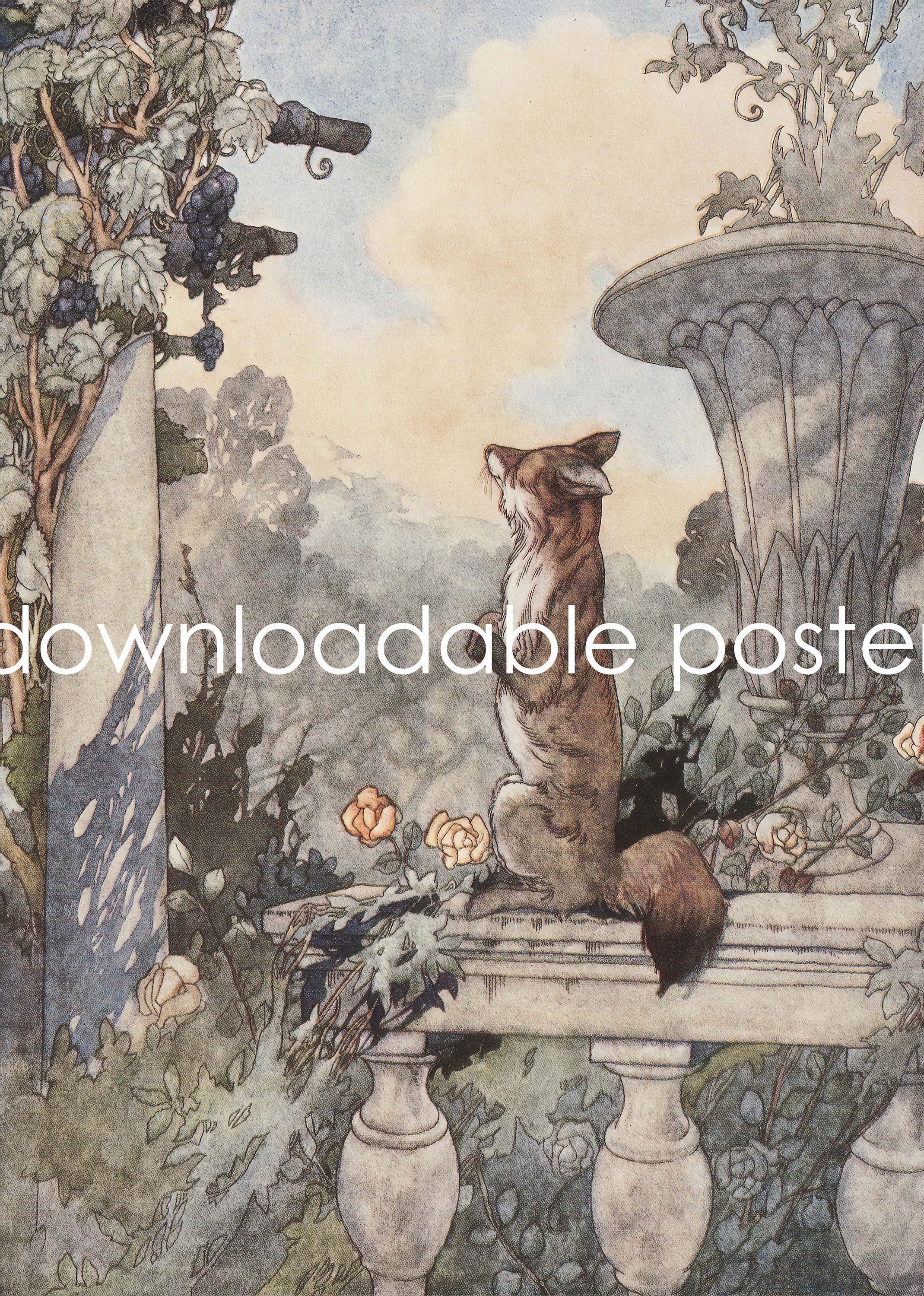 Printable Vintage Fable Poster Downloadable File - the Fox and the ...