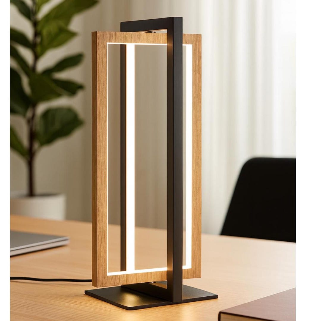 Minimalist LED Table Lamp: Dimmable Touch Control, Modern Design - Etsy