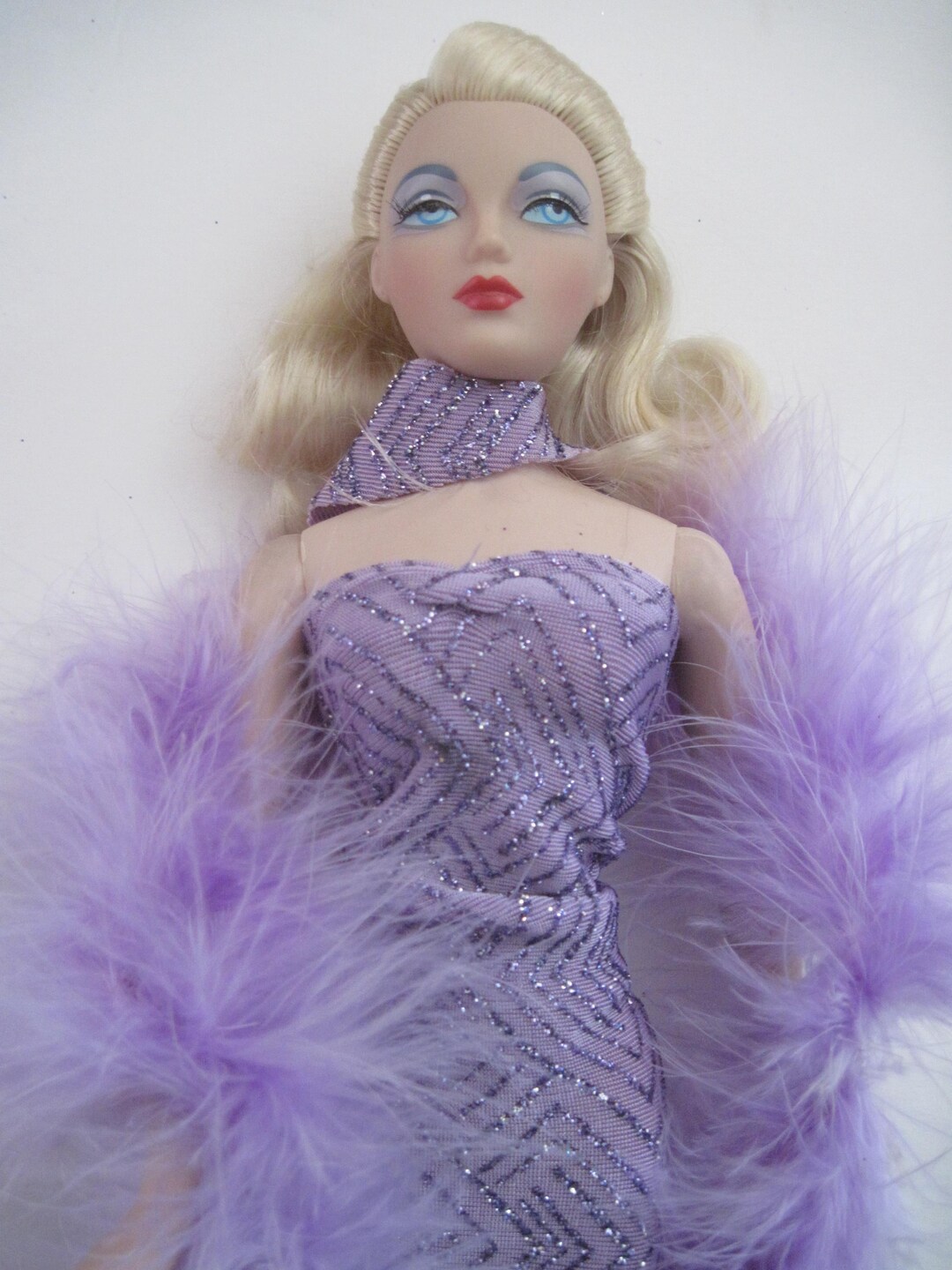 Gene Doll in Lilac Sparkle Gown With Lilac Boa - Etsy