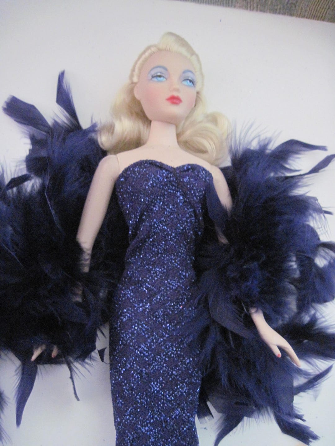 Purple Gene Doll Sparkle Gown With Purple Boa - Etsy