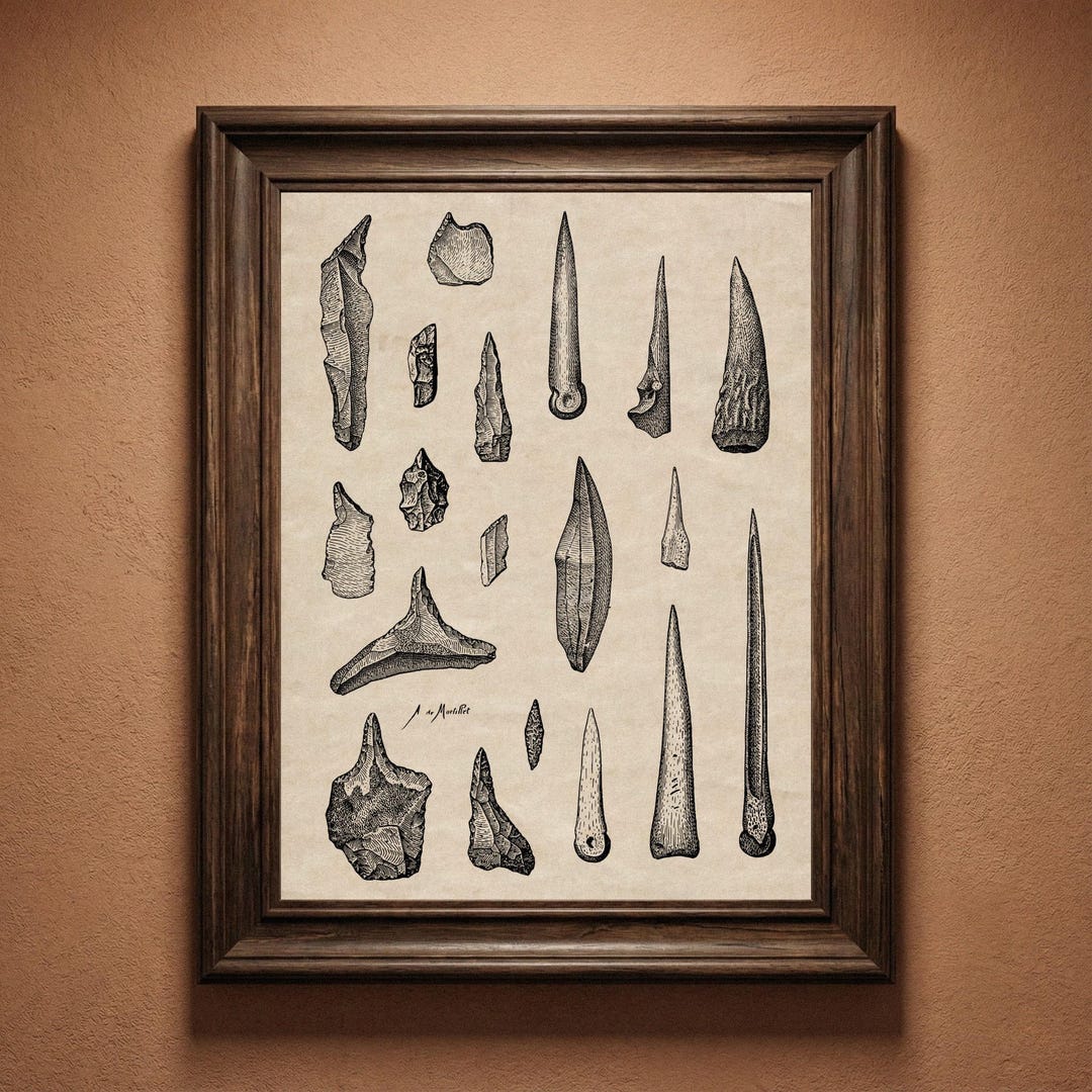 Archaeological Illustration Print: Stone and Bronze Age Awls (printable ...