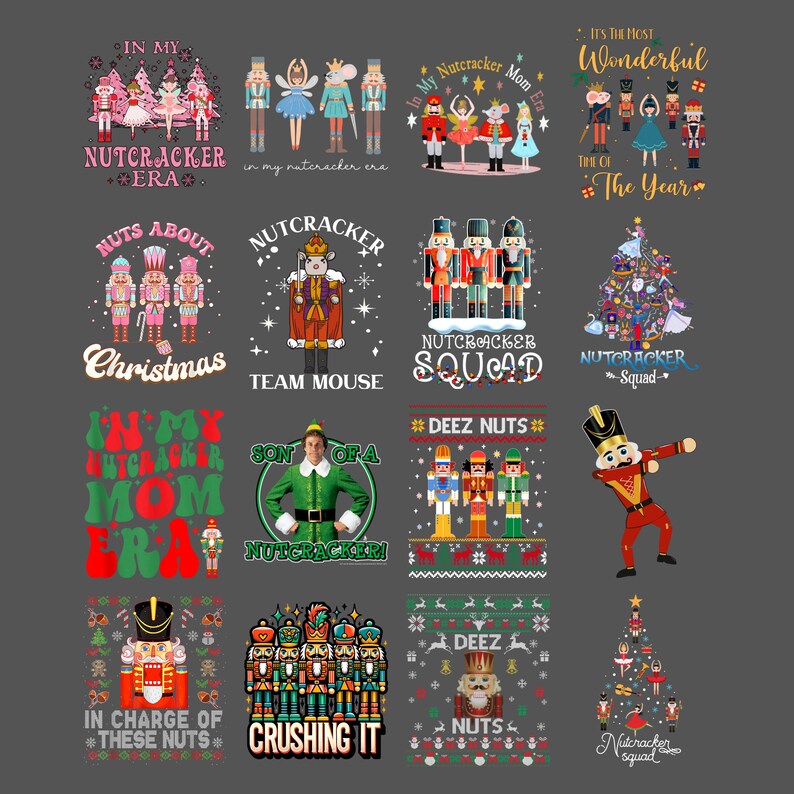 Retro Nutcracker Christmas PNG Bundle: Holiday Designs (digital ...