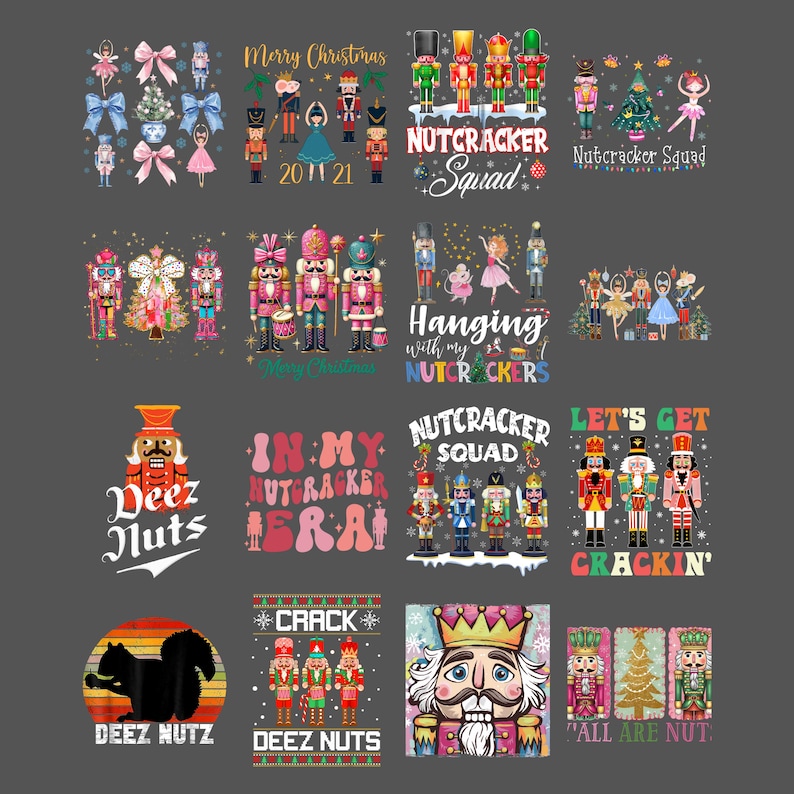 Retro Nutcracker Christmas PNG Bundle: Holiday Designs (digital ...