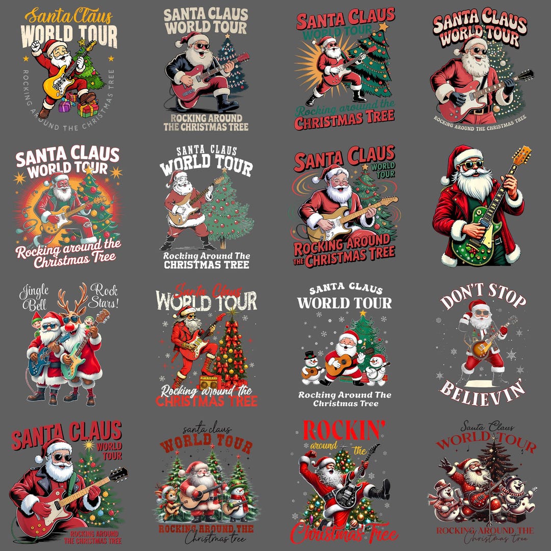 Santa World Tour PNG, Funny Rocking Christmas Quote Clipart, Sarcastic ...