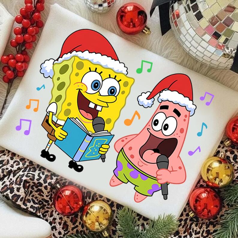 Spongebob Christmas PNG Bundle 5 Designs - Spongebob Santa, Patrick ...