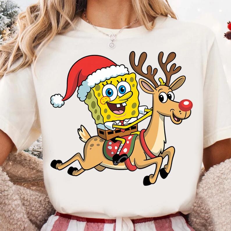 Paquete de 5 diseños de Bob Esponja en formato PNG navideño: Bob ...