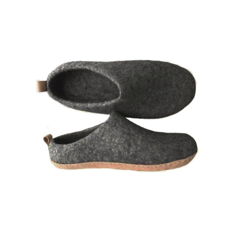 Felt | Merino Wool Slippers | Slip-on | Shoes | Suede Sole | Adult ...