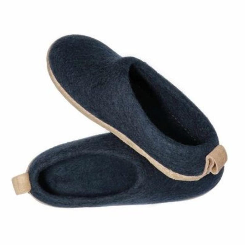 Felt | Merino Wool Slippers | Slip-on | Shoes | Suede Sole | Adult ...