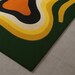 Handmade Retro Modern Rug, Green Yellow Abstract Wave Carpet - Etsy